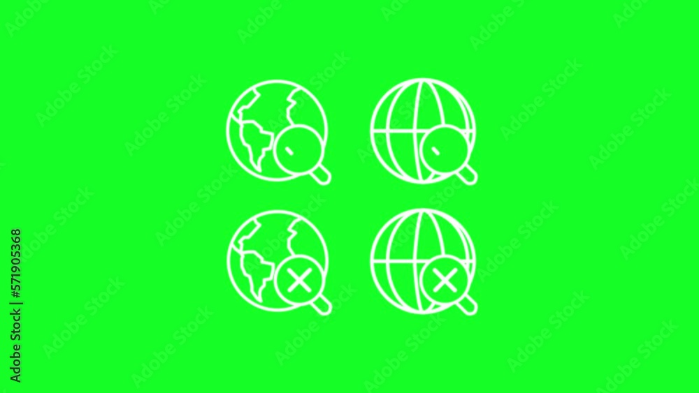 Animated searching white line icons. Error and failure. Online inquiry ...