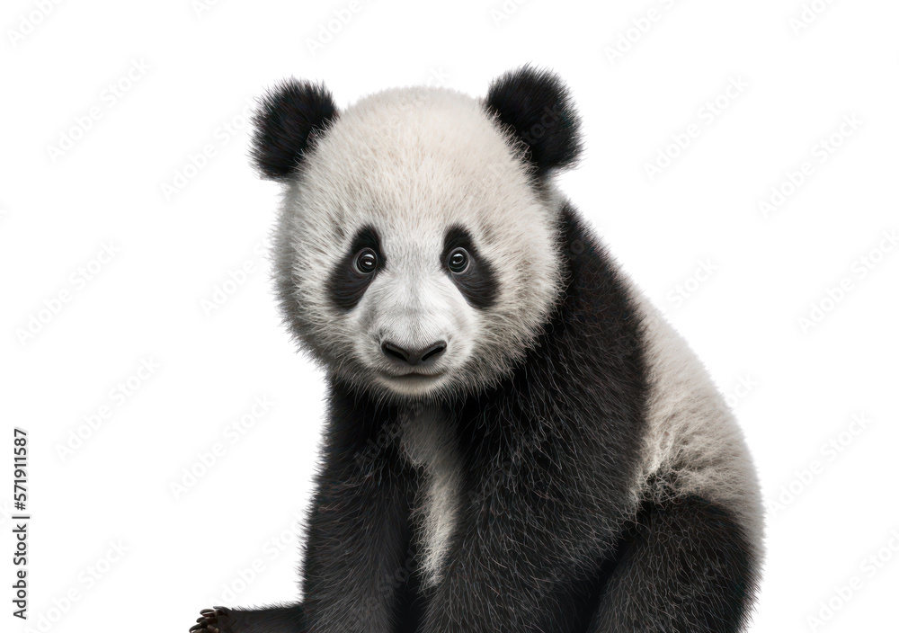 Giant panda isolated on white, , transparent background, PNG ...