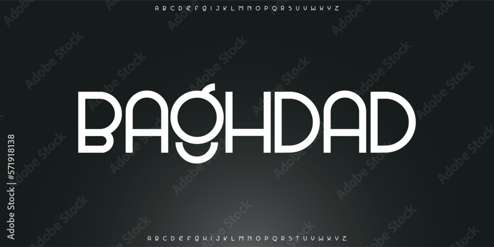 Modern abstract digital tech font. Logo creative font, type, technology ...