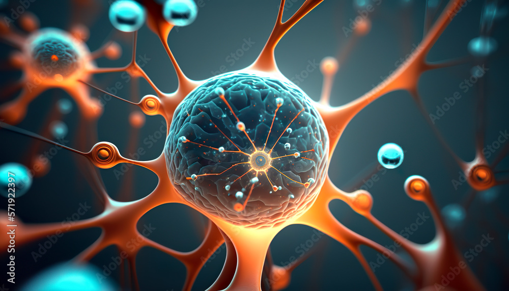 Structure brain,neural network molecule,atomic,cell dna science ...