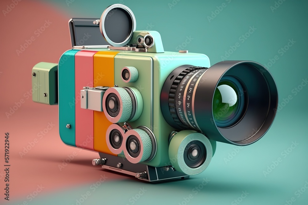 3D movie camera AI generated Stock Illustration | Adobe Stock
