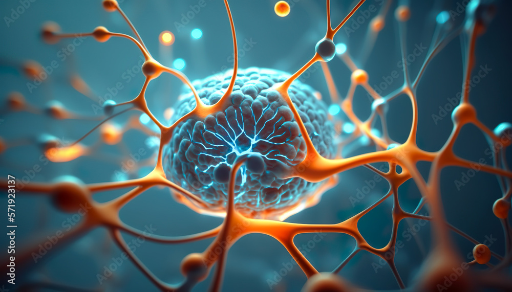 ภาพประกอบสต็อก Structure brain,neural network molecule,atomic,cell dna ...