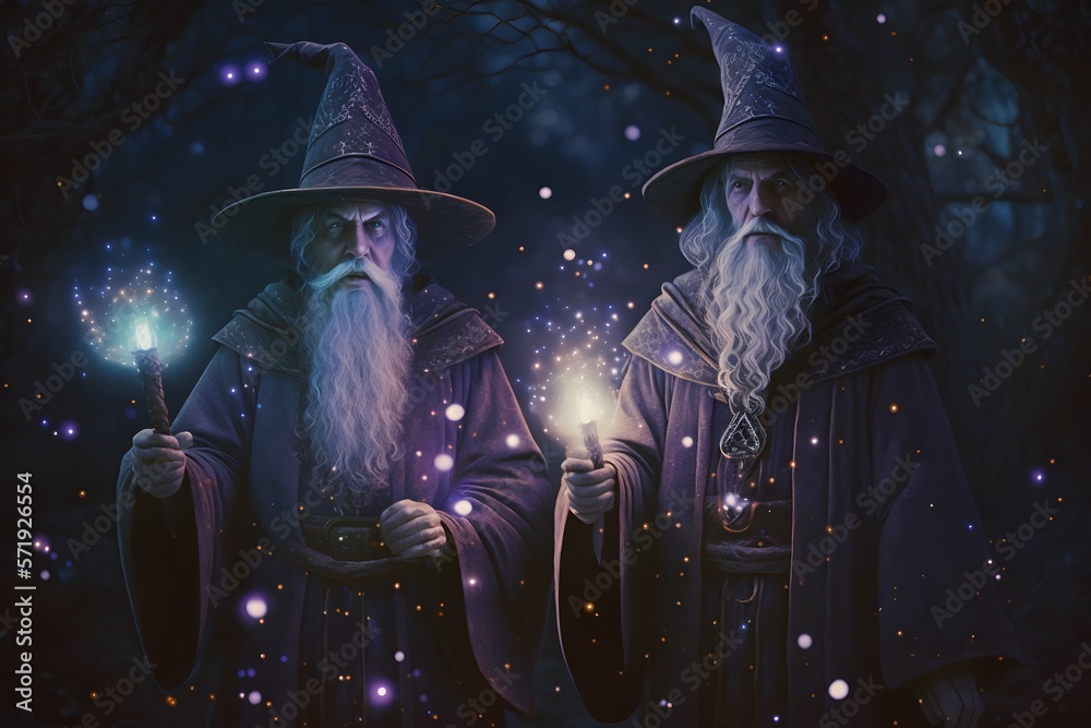 wizard in forest created using AI Generative Technology Stock ...