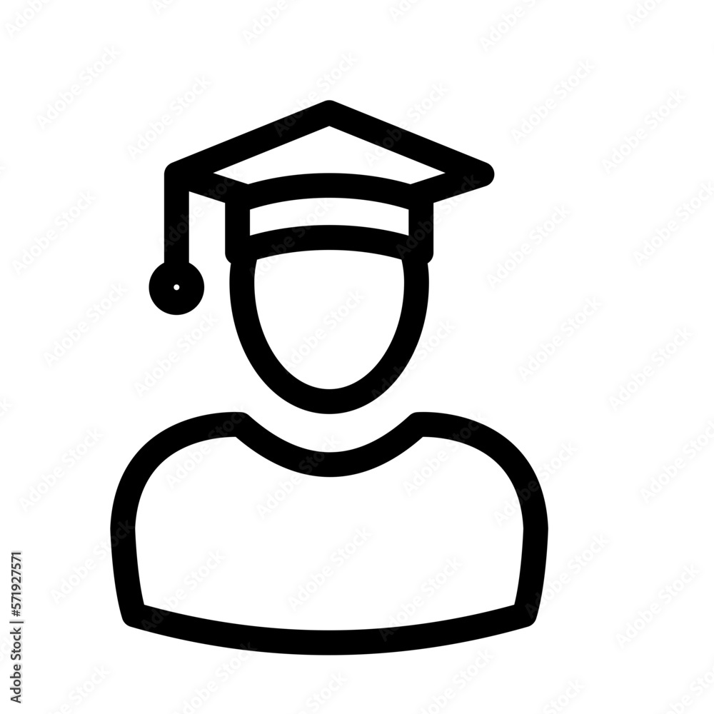 student with hat Vector Icon easily modified Stock Vector | Adobe Stock