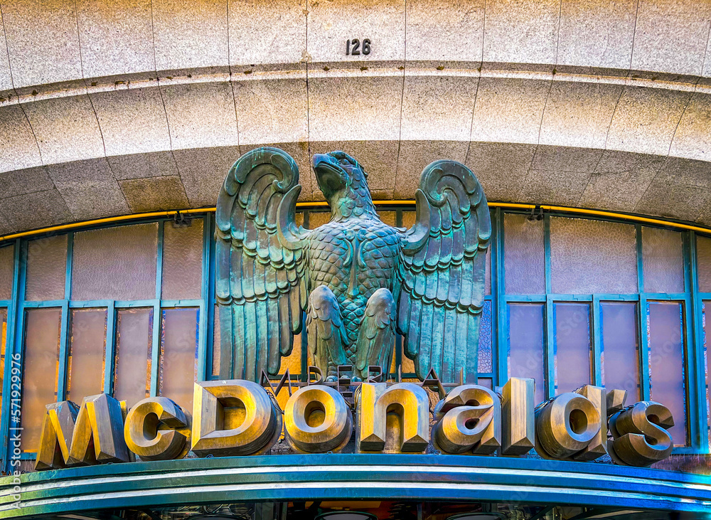 Porto, Portugal- 2022, December 1. sign of McDonalds restaurant in ...