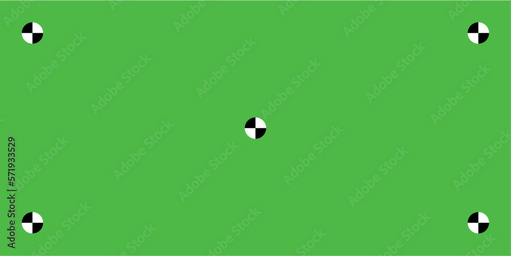Chroma key green screen background. Motion tracking points ...