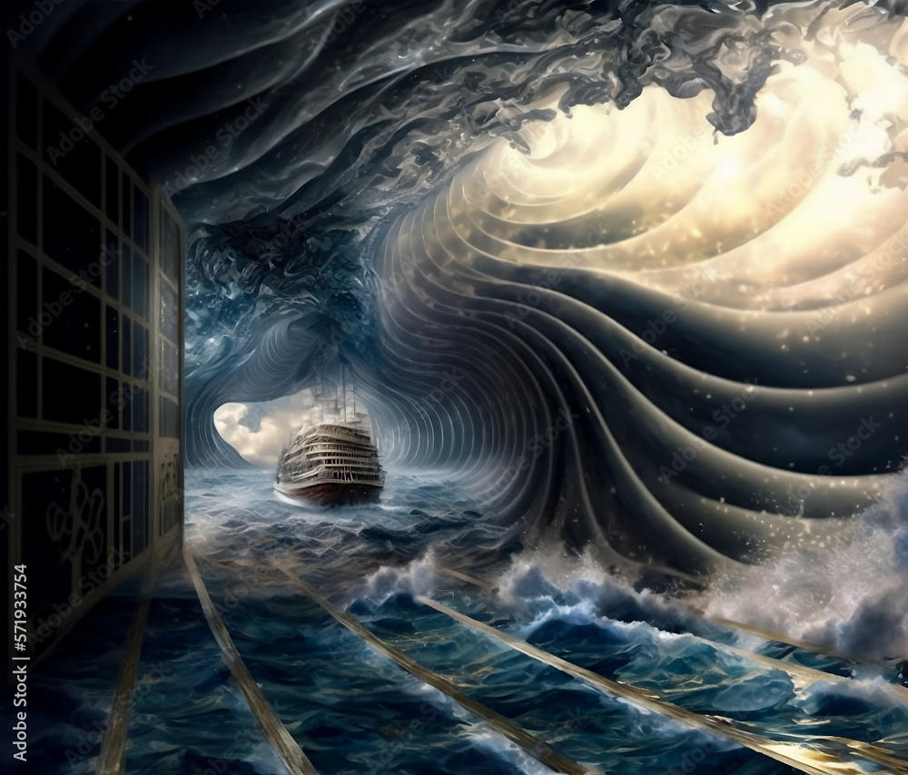 Bermuda triangle is taking over, destroyed ship by storm coming into a ...