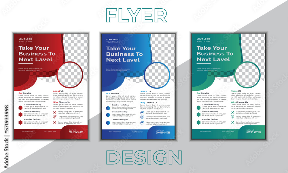 Flyer design layout tamplate A4 size Geometric shape flyer Circle ...