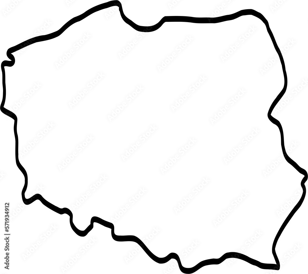 doodle freehand drawing of poland map. Stock Illustration | Adobe Stock