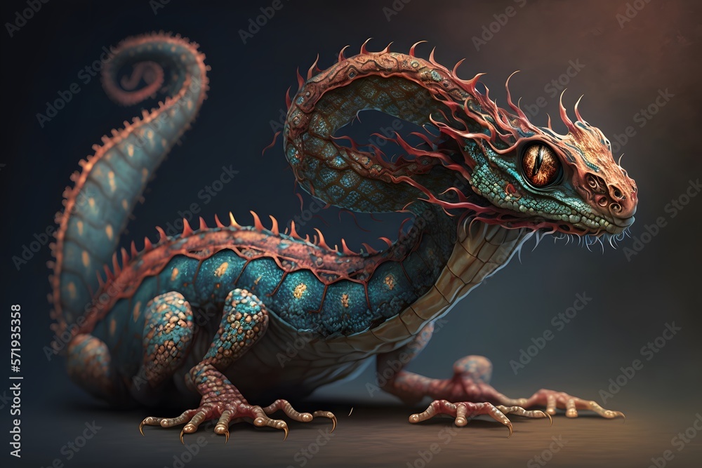 dragon created using AI Generative Technology Stock Illustration ...