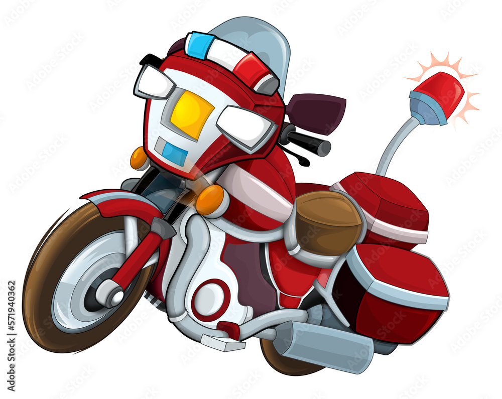 Cartoon motorcycle fireman driving to the rescue illustration for ...