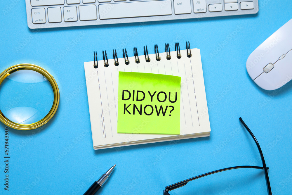 Did you know? message on sticky note. Stock Photo | Adobe Stock