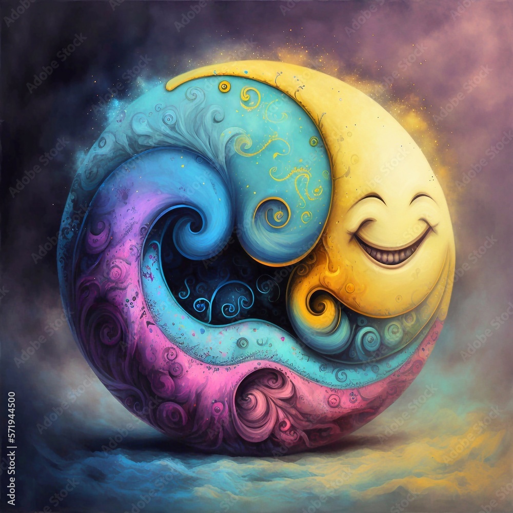 Smiley-Kugel, made by Ai, AI-Art Stock Illustration | Adobe Stock