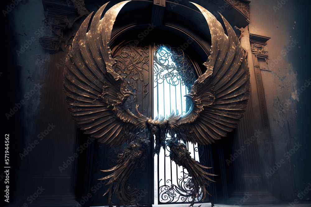 Majestic ancient castles with metal gates. Gothic gate with a battle ...