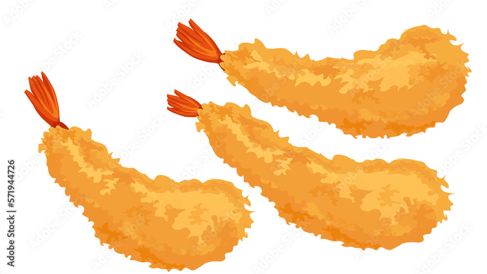 Shrimp tempura placed on PNG white transparent background. Stock ...
