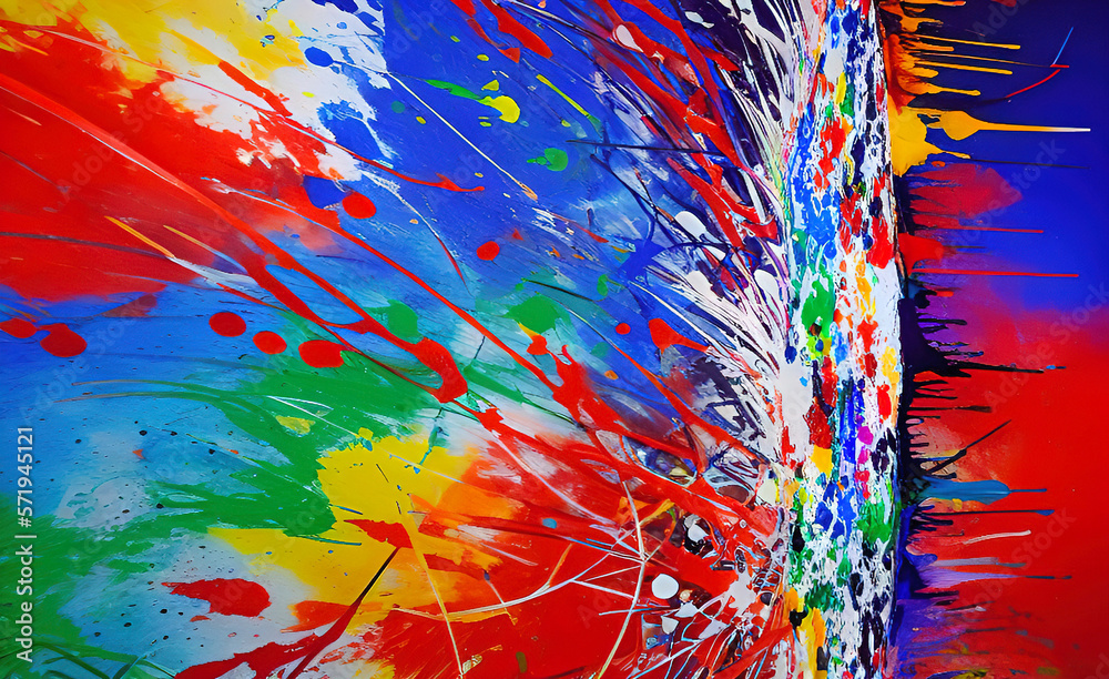 Abstract paint splatter art wallpaper background with multi-colored ...
