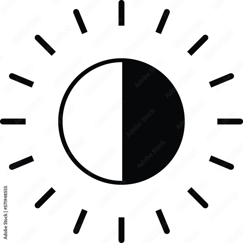 adjust contrast icon. Signs and symbols can be used for web, logo ...