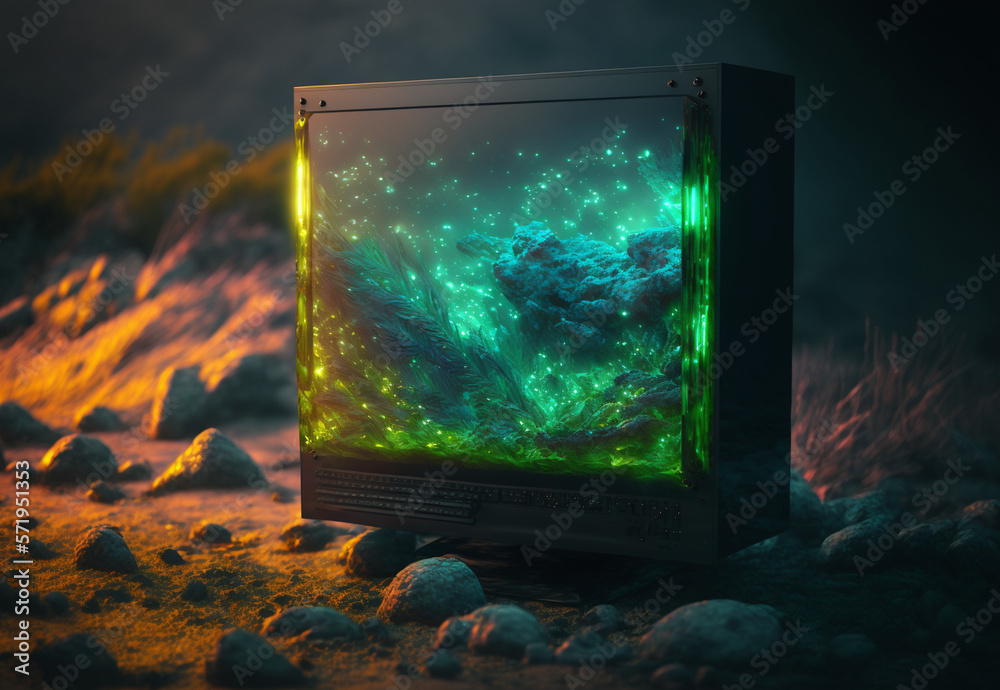 Concept of green computing,illustration,created with Generative AI ...