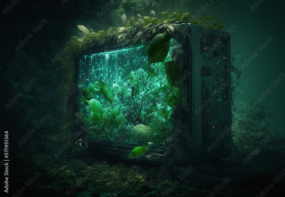 Concept of green computing,illustration,created with Generative AI ...