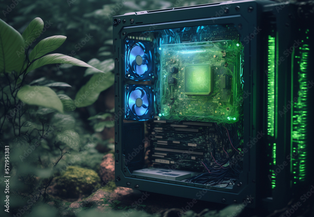 Concept of green computing,illustration,created with Generative AI ...