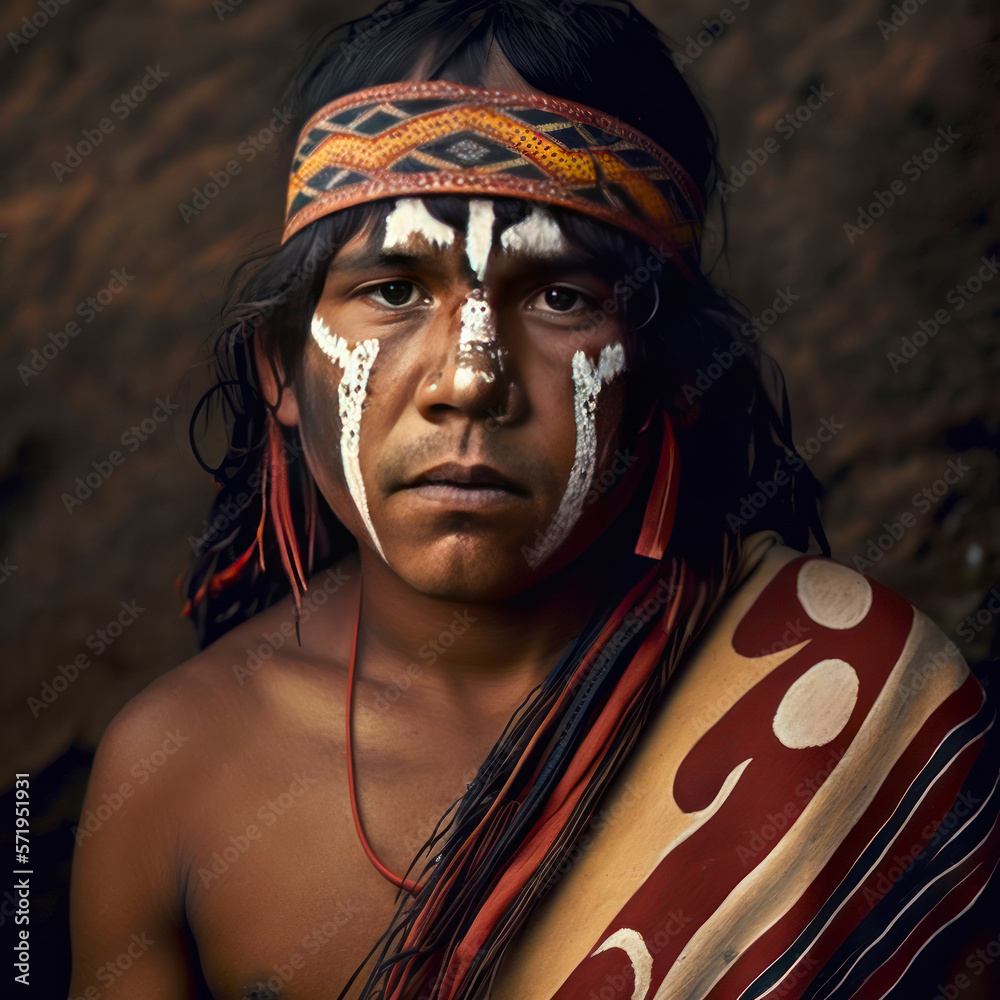 Realistic illustration in artificial intelligence. Portrait of an ...