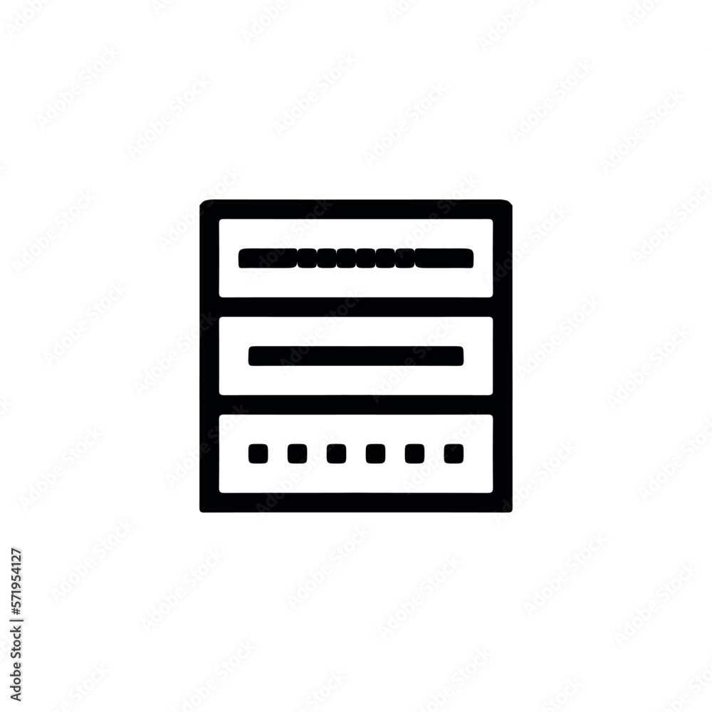 Server rack icon. Simple style data center poster background symbol ...