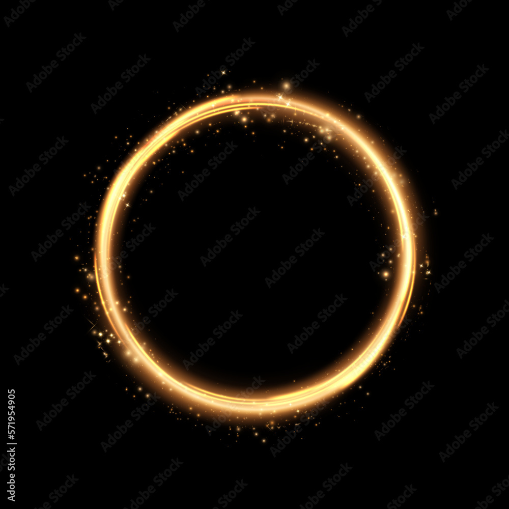 Vector circular light beam isolated on transparent background. Glowing ...