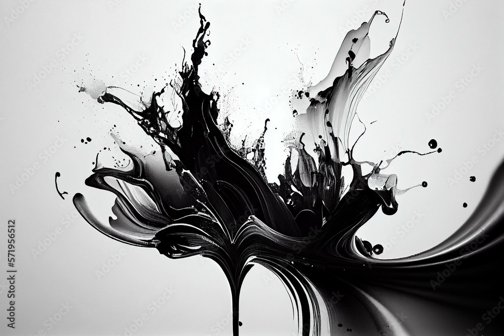 wallpaper, glass texture, black ink is mixing with white background AI ...