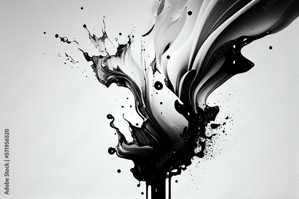 wallpaper, glass texture, black ink is mixing with white background AI ...