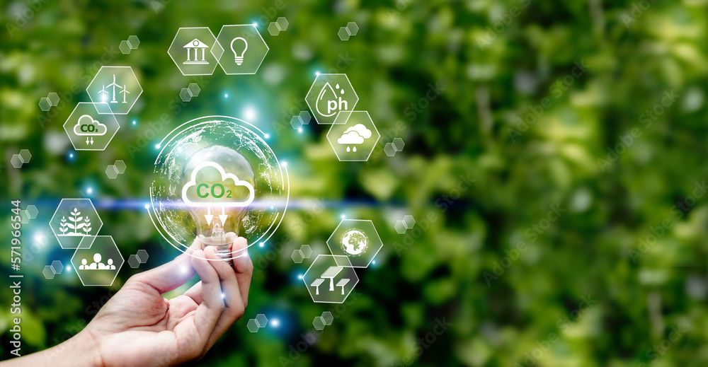 CO2, Carbon Dioxide Emission Reduction Concept, Sustainable ...