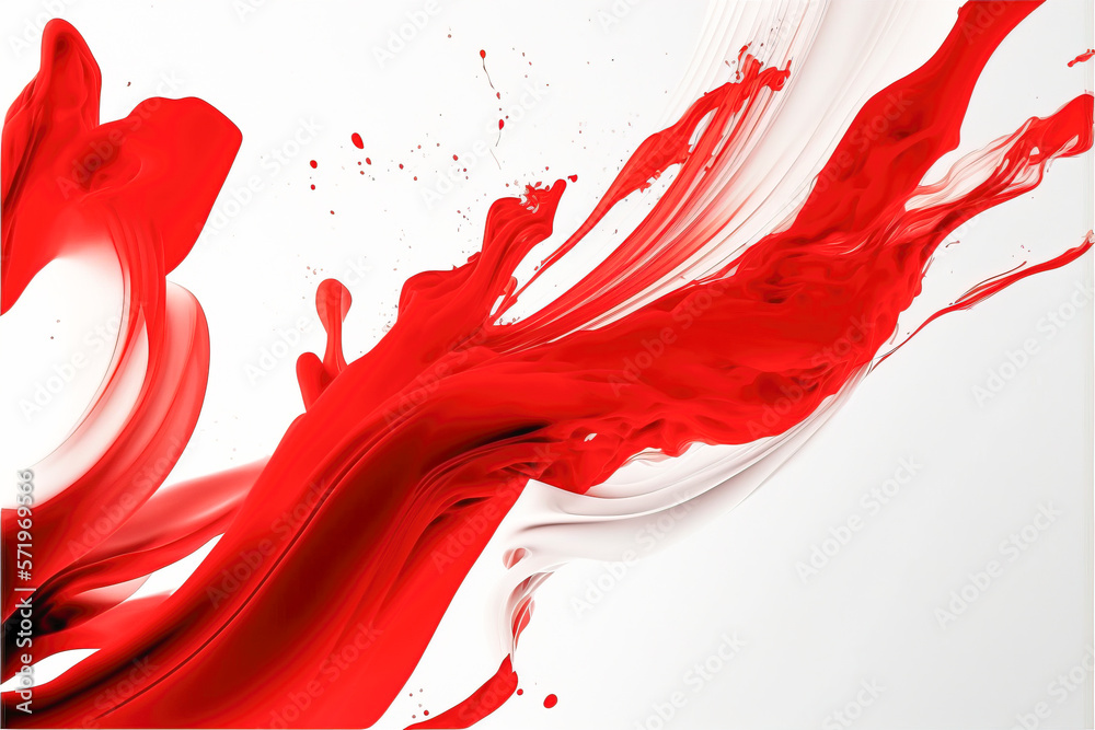 deep red painting with movement. color explosion for graphic design and ...