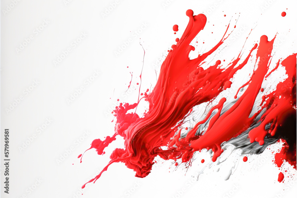deep red painting with movement. color explosion for graphic design and ...