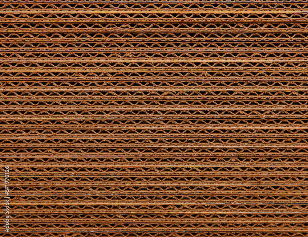 Corrugated cardboard. A stack of corrugated cardboard for packing ...