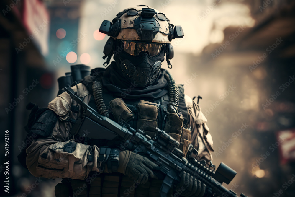 Elite Special Forces Military Unit Holding Rifles, For Tactical Gear ...