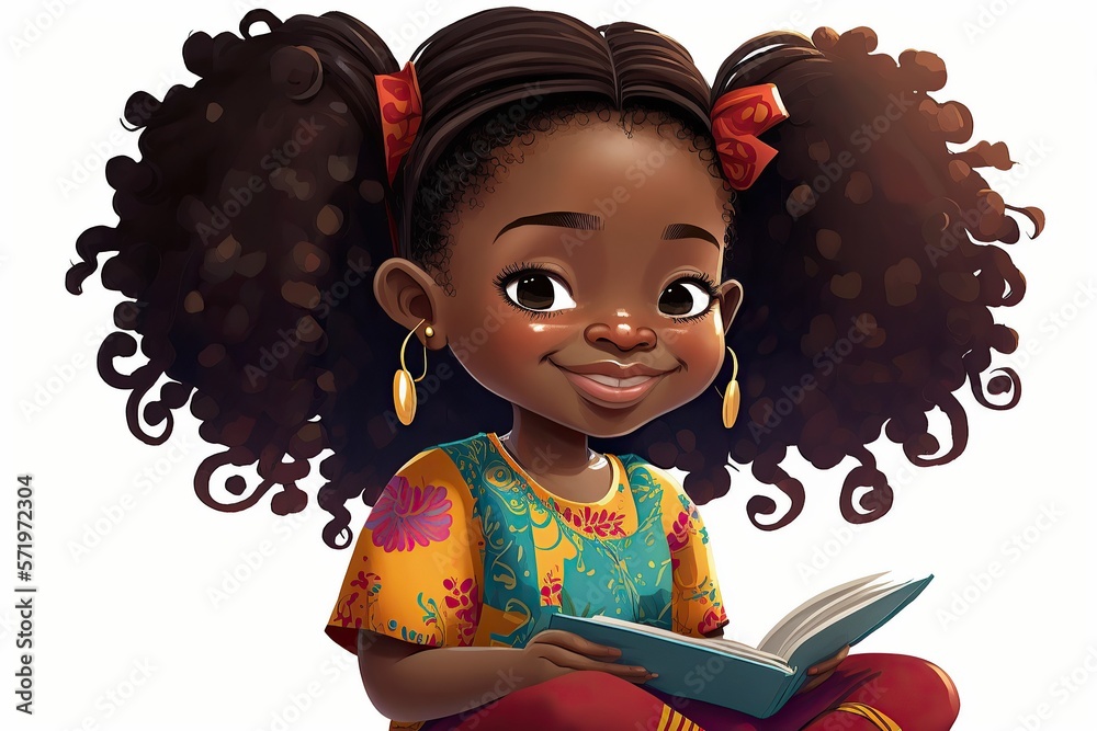 smiling African American with open book ,back to school , digital ...
