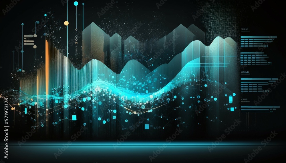 visualization of realms. technology background Data flow concept ...