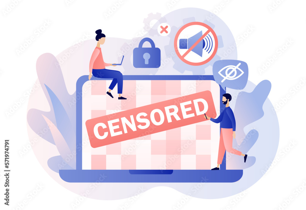 Vettoriale Stock Censorship concept. Censored info online. Censure pixelation effect and blur ...