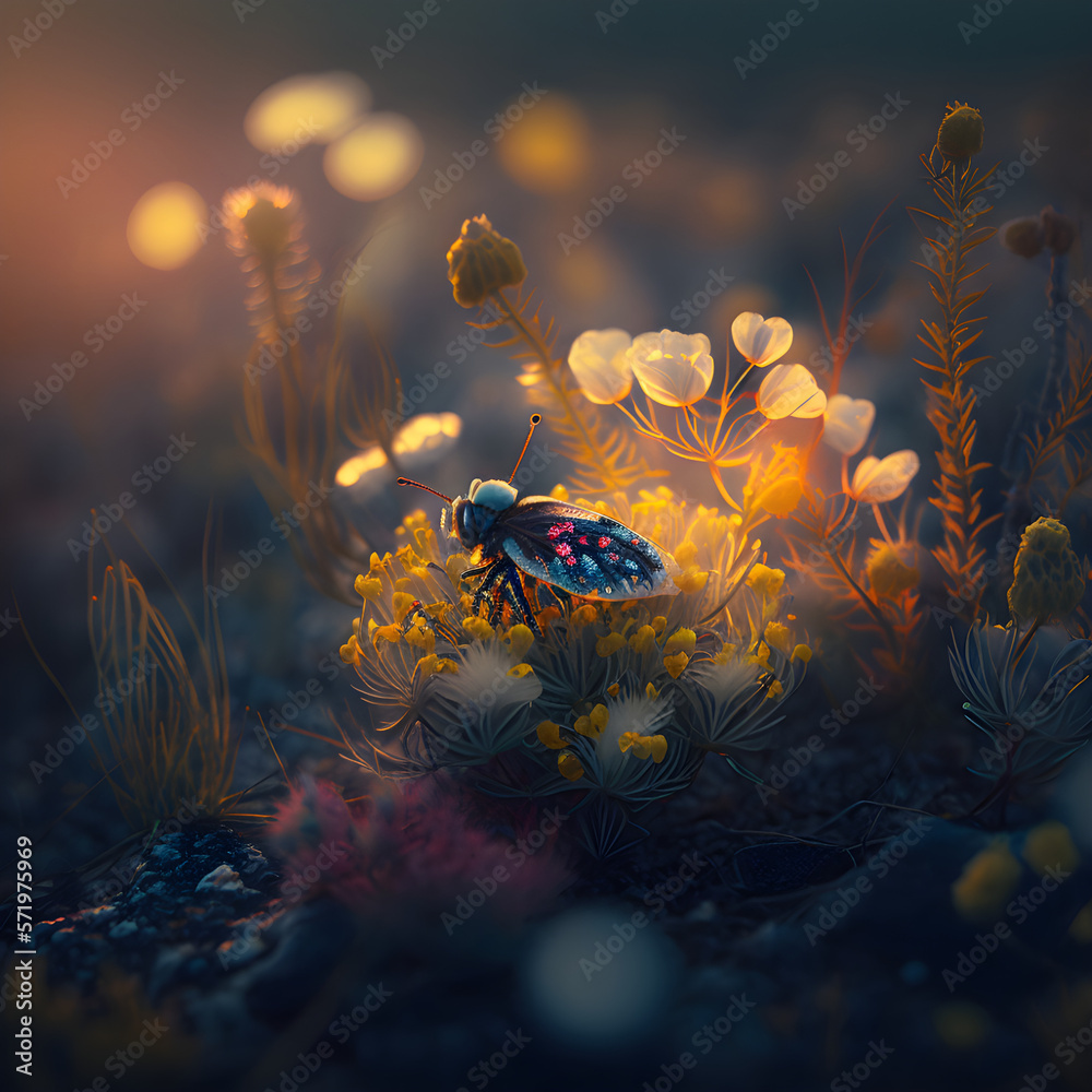 Une insecte posant sur une plante à fleurs, prise par une photo en ...