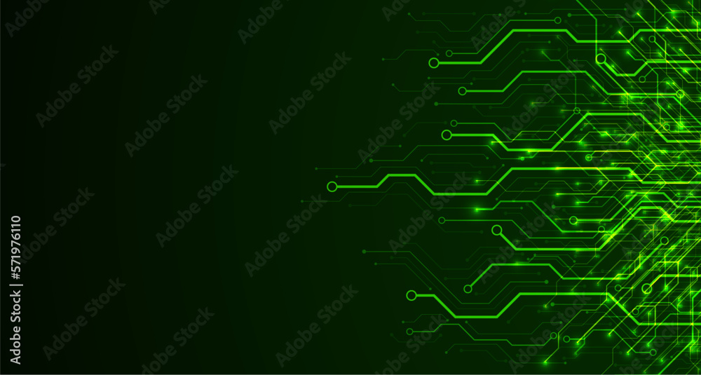 Circuit board. Motherboard. Green technology background. Stock Vector ...