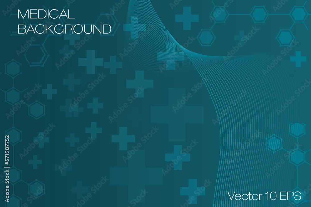 Abstract medical background with flat icons and symbols. Template ...
