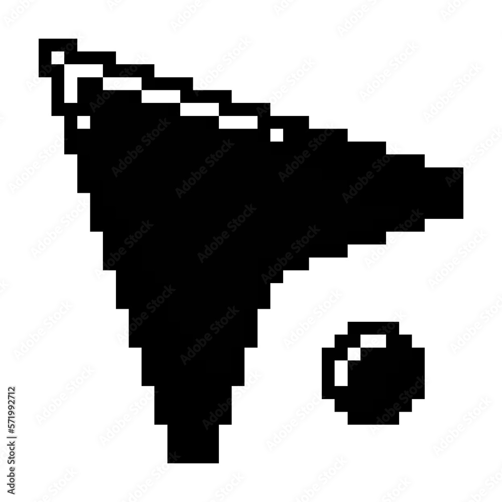 Cursor icon, pointer icon, arrow symbol icon black-white vector pixel ...