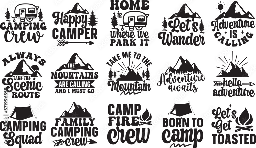 Camping SVG Bundle, Happy Camper Svg, Camping Quotes Svg, Camp Life Svg ...