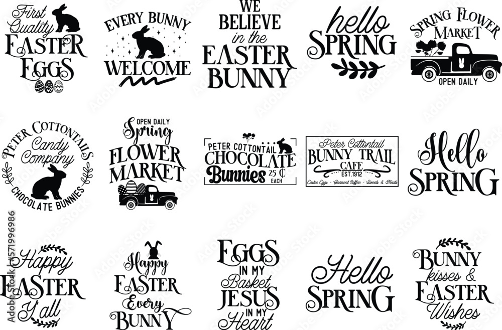 Rustic Easter SVG Bundle, Happy Easter svg, Farmhouse Easter svg ...