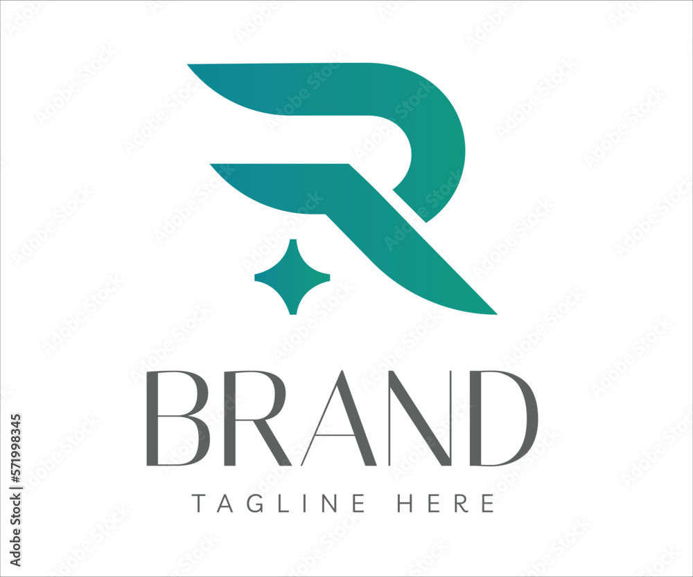 Letter R logo icon design template elements. Green initial letter R ...