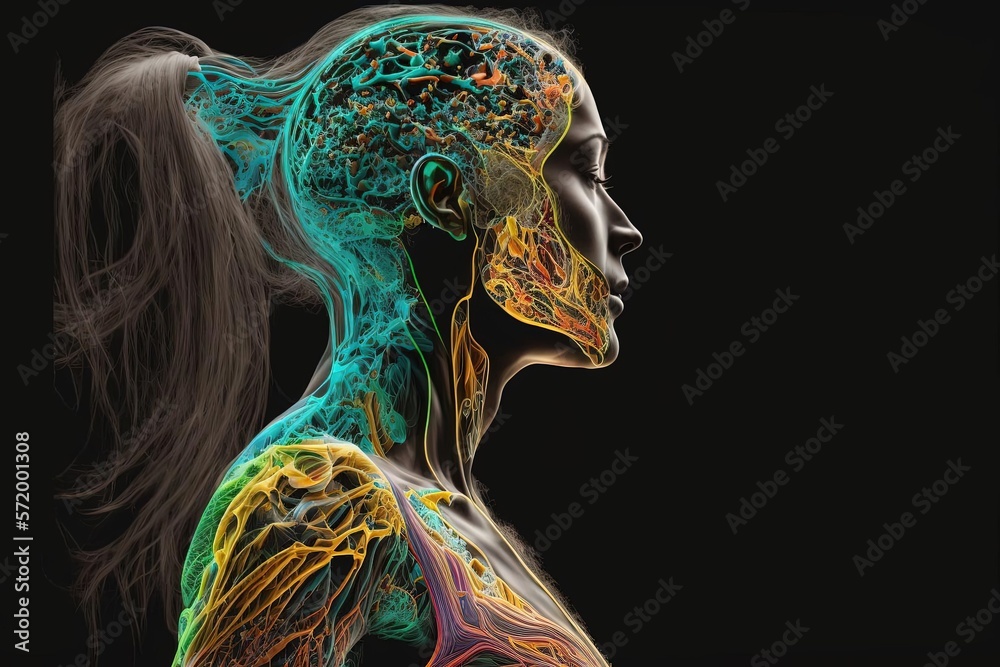 Colorful Ultrafine Painting of Woman's Head and Torso | Analytical Art ...