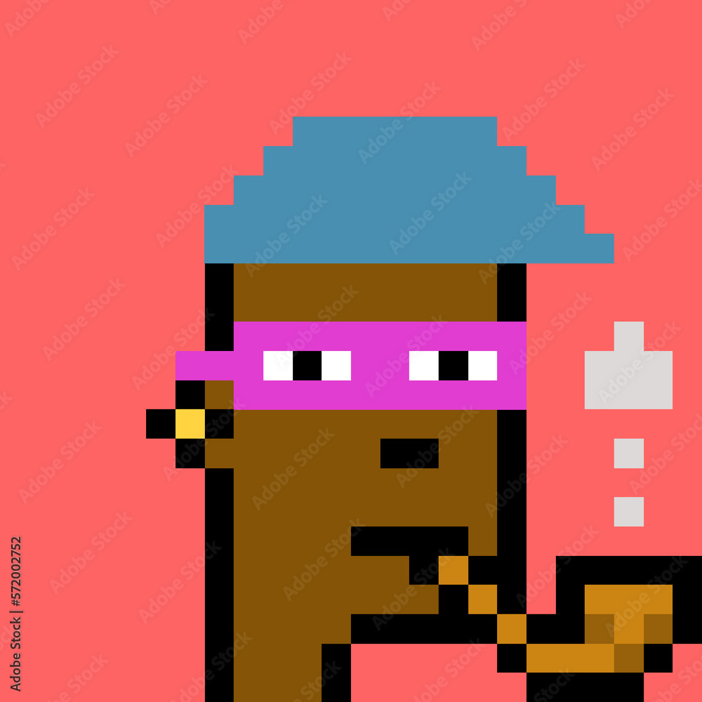 Pixel Art man with generative AI Stock Illustration | Adobe Stock