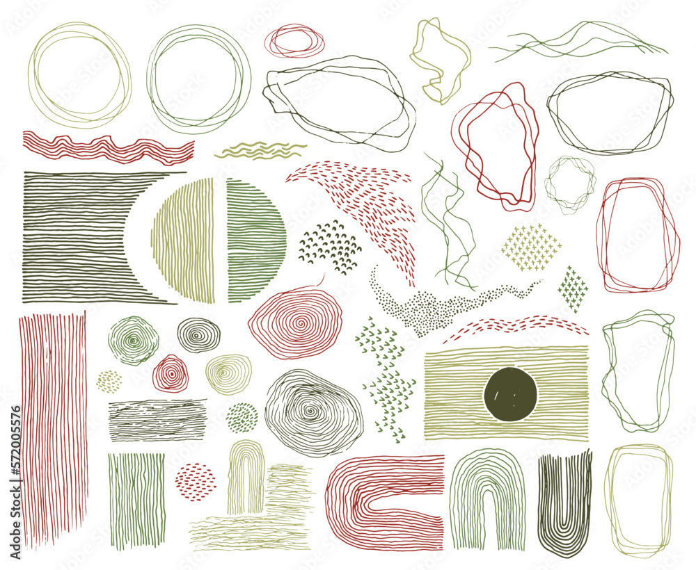 Scribble frames, lines and dots texture backgrounds vector collection ...