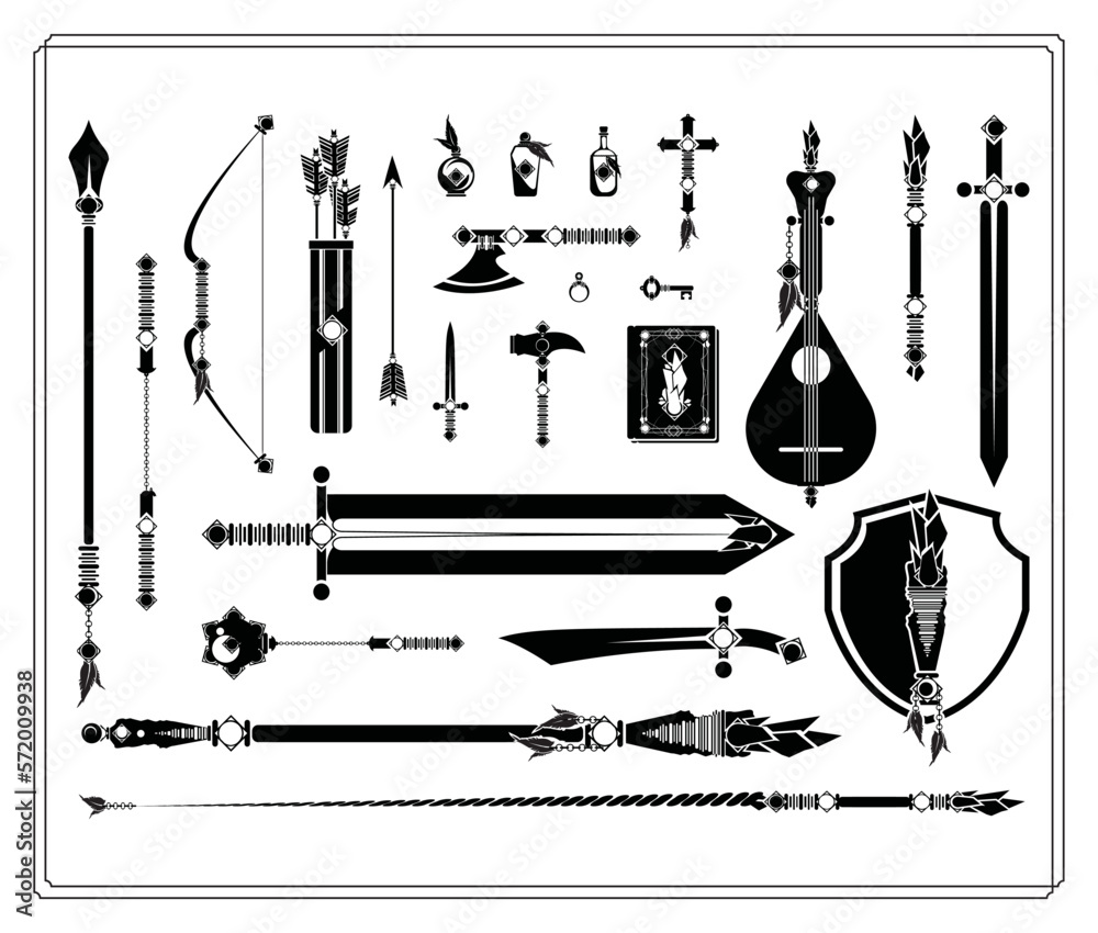 DnD Class Weapon Set Stock Vector | Adobe Stock
