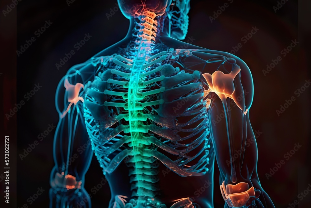 Back pain, visualization. ai generated. Stock Illustration | Adobe Stock