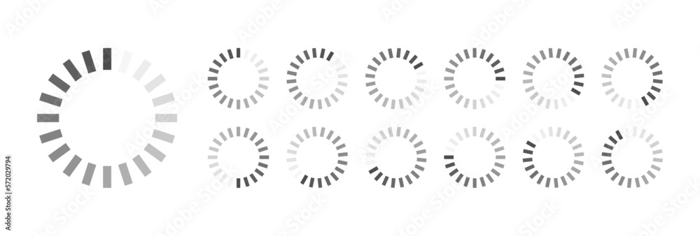 Circular Loading Buffering Icons Vector Video Ready for Animation Gif ...